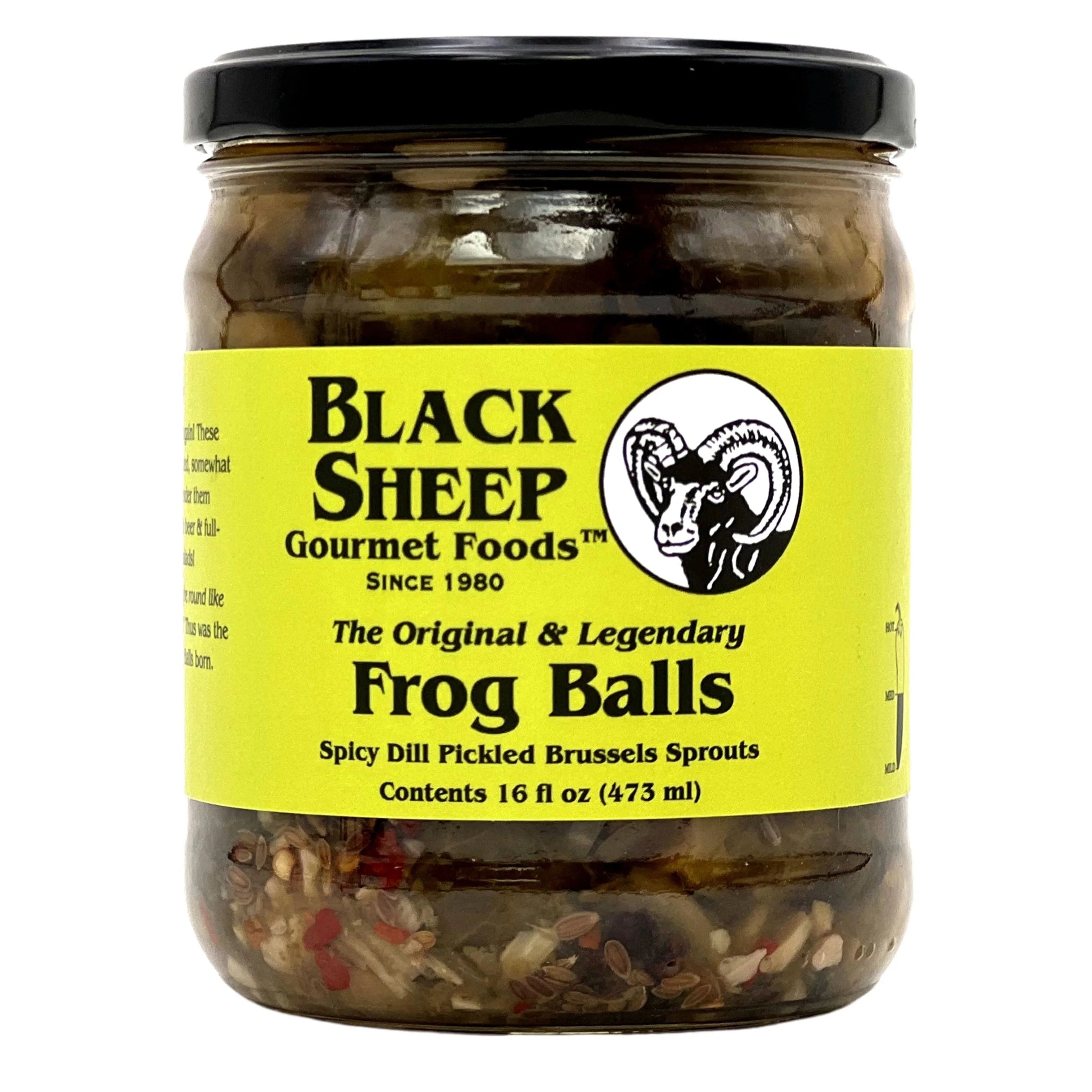 Black Sheep Frog Balls - Spicy Dill Pickled Brussels Sprouts – Olive Pit