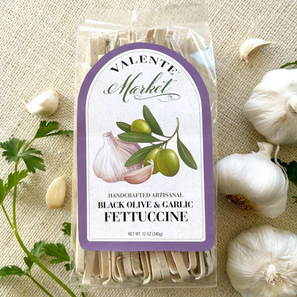 Valente Black Olive & Garlic Fettuccine – Olive Pit